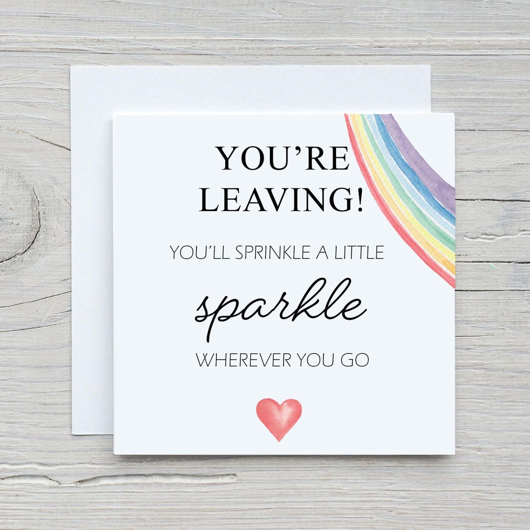Cute Leaving Card, New Job Card, Good Luck Card, You're Leaving Card ...