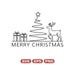 Christmas Line Art SVG – Reindeer and Pine Tree Outline PNG Clipart - Etsy