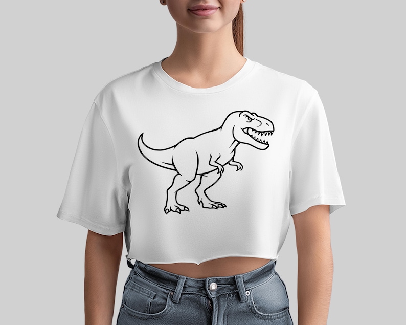 T Rex Dinosaur SVG Line Art for Shirt, Vinyl Decal, Cricut and ...