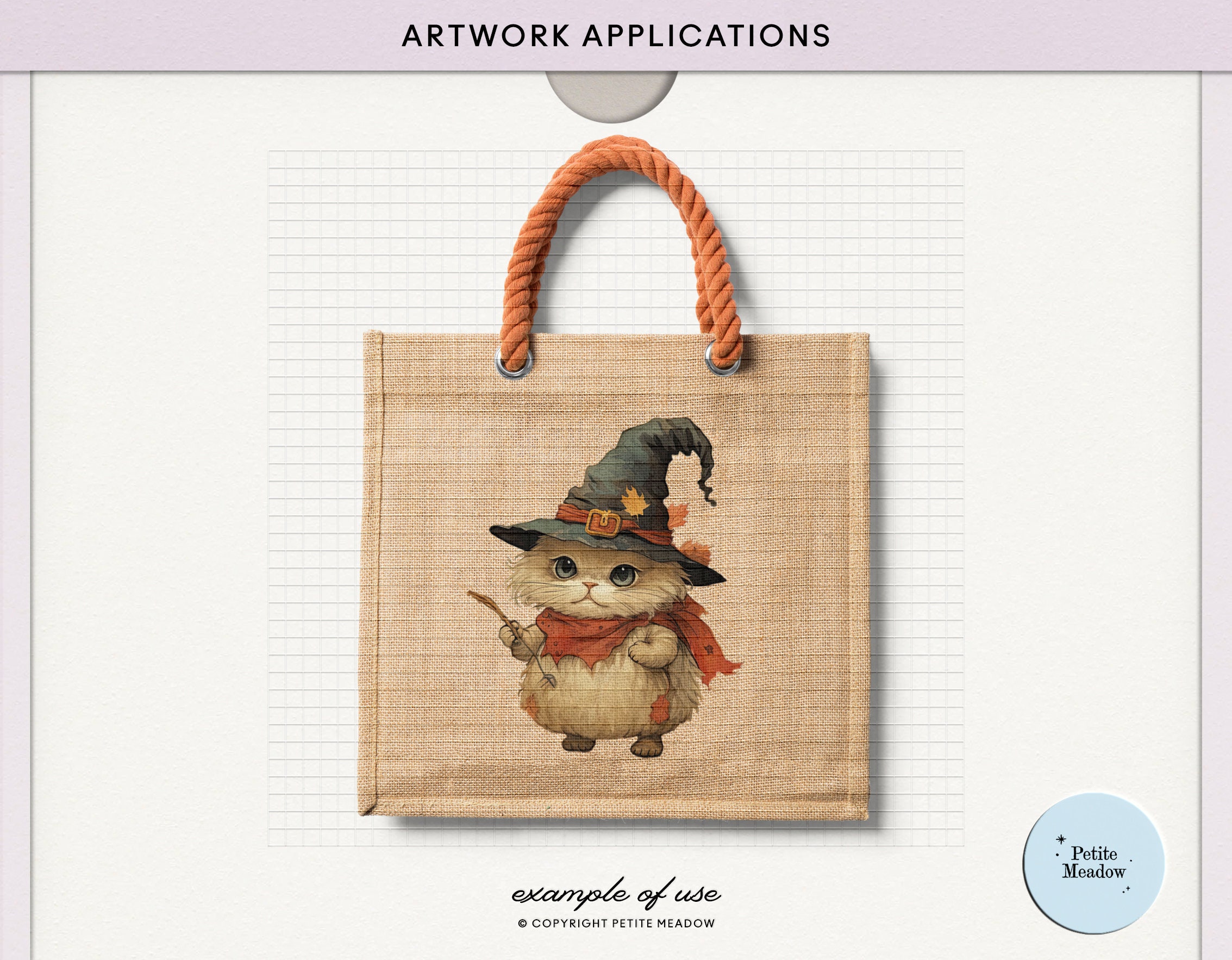 Halloween Witch Kitty Cat PNG Clipart Watercolor Instant Transparent ...