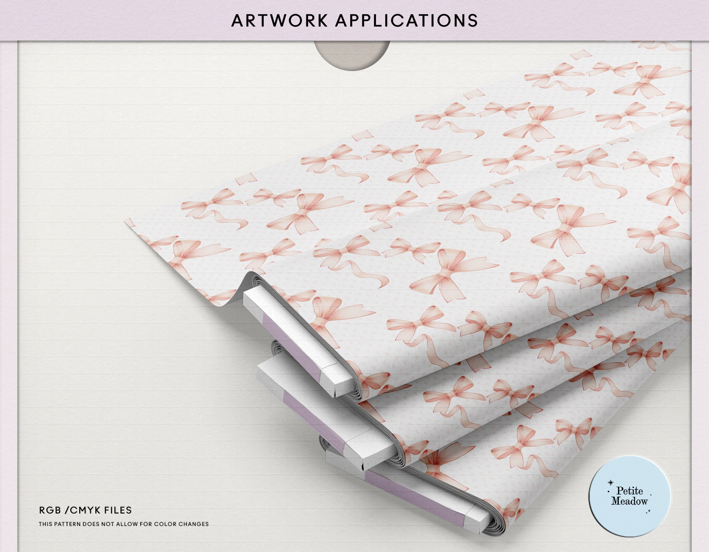 Watercolor Pink Bow Seamless Pattern Repeating Pattern Cute Pink Ribbon ...