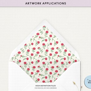 Vintage Red Floral Digital Paper Pack, Shabby Chic Ditsy Flowers ...