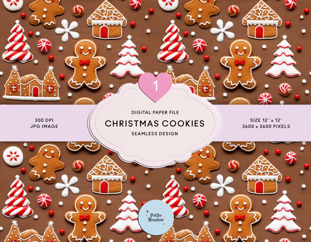 Gingerbread Christmas Pattern: Seamless Cookie Knit Texture Digital ...