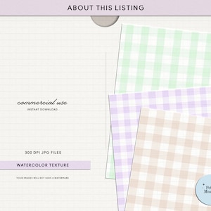 Pastel Gingham Digital Paper Seamless Shabby Chic Printable Paper Pack ...