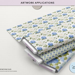 Watercolor Blue & White Floral Digital Paper Pack, Royal Blue Seamless ...