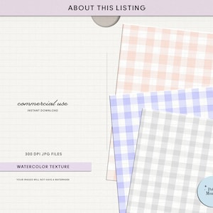 Pastel Gingham Digital Paper Seamless Shabby Chic Printable Paper Pack ...