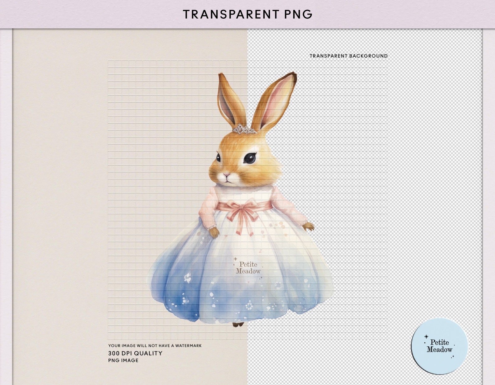 Watercolor Princess Bunny Clipart Princessbunnies in Tutu - Etsy