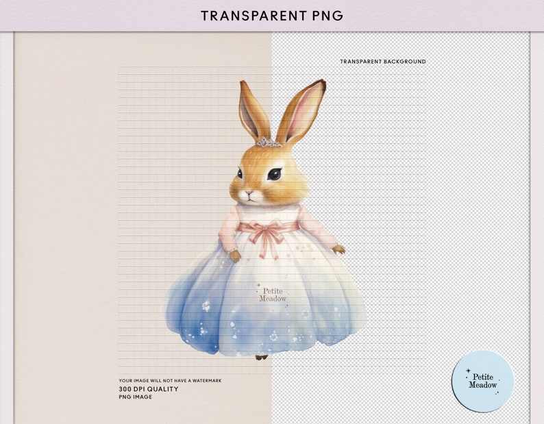 Watercolor Princess Bunny Clipart Princessbunnies in Tutu - Etsy