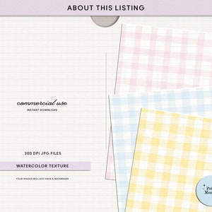 Pastel Gingham Digital Paper Seamless Shabby Chic Printable Paper Pack ...