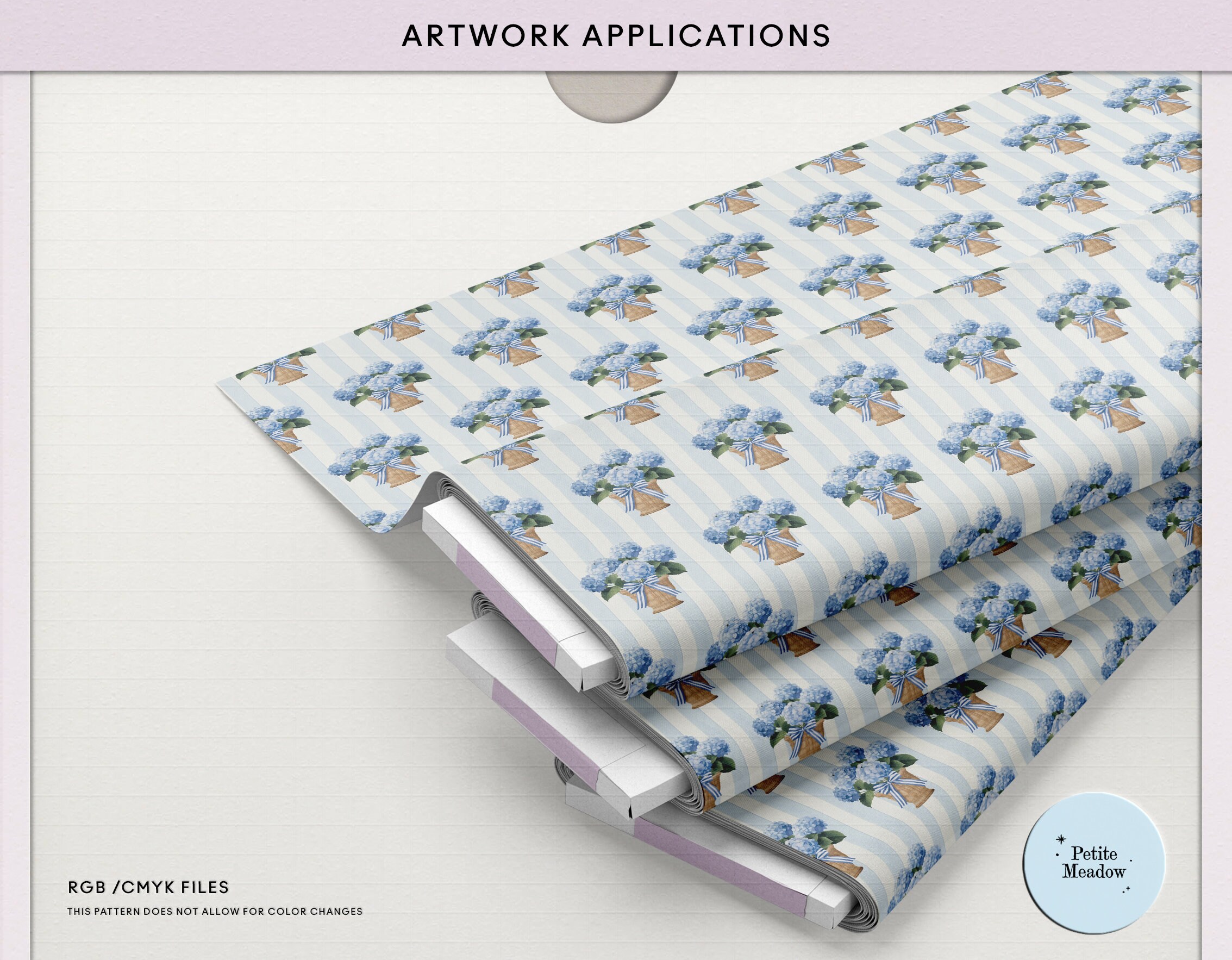 Watercolor Blue Hydrangea Seamless Pattern Preppy Repeating Pattern ...