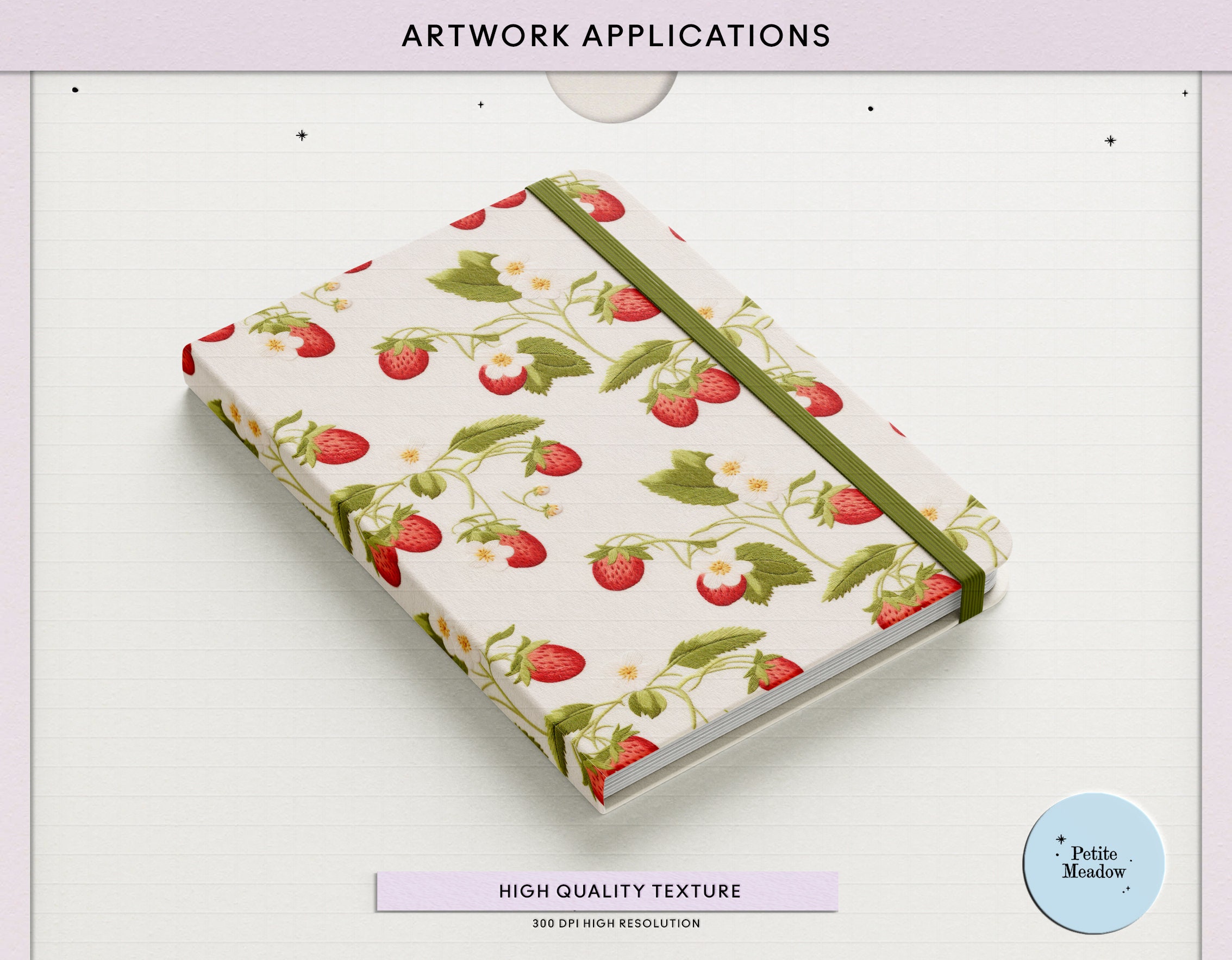 Strawberry Embroidery Seamless Pattern Digital Strawberry Floral ...