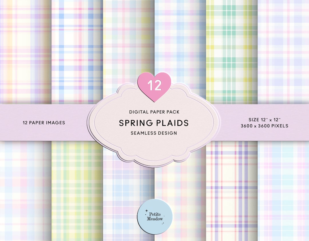 Pastel Rainbow Plaid Digital Paper: Seamless Spring Texture (digital ...