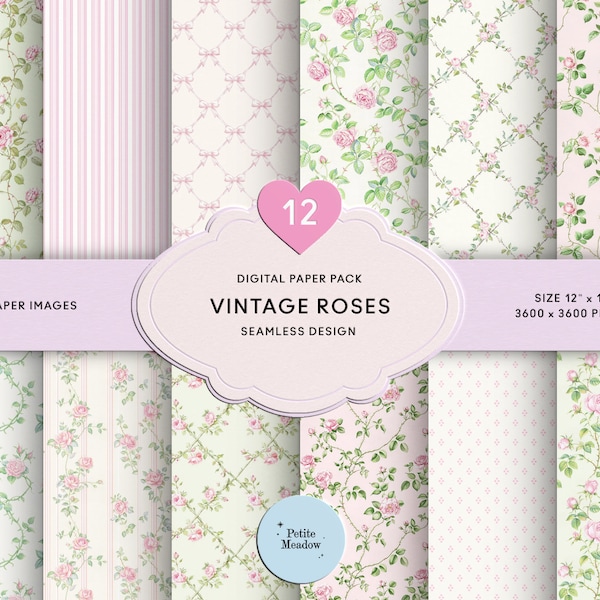 Vintage Rose Paper - Etsy