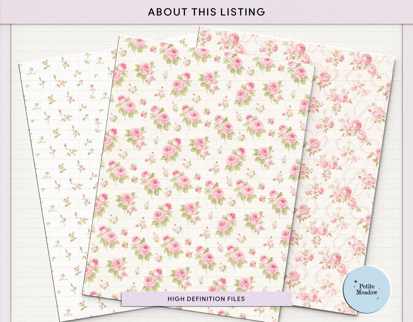 Watercolor A4 Pink Roses Digital Paper: Shabby Chic Roses Scrapbook ...