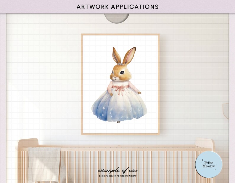 Watercolor Princess Bunny Clipart Princessbunnies in Tutu - Etsy
