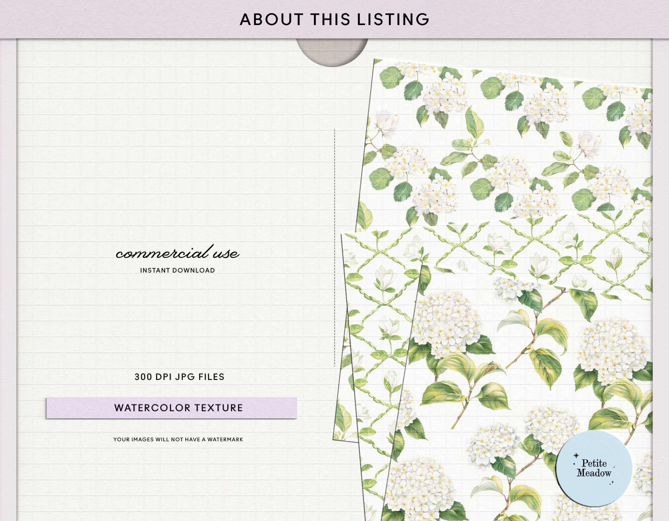 Vintage Watercolor Greenery Digital Paper Seamless Shabby Chic ...