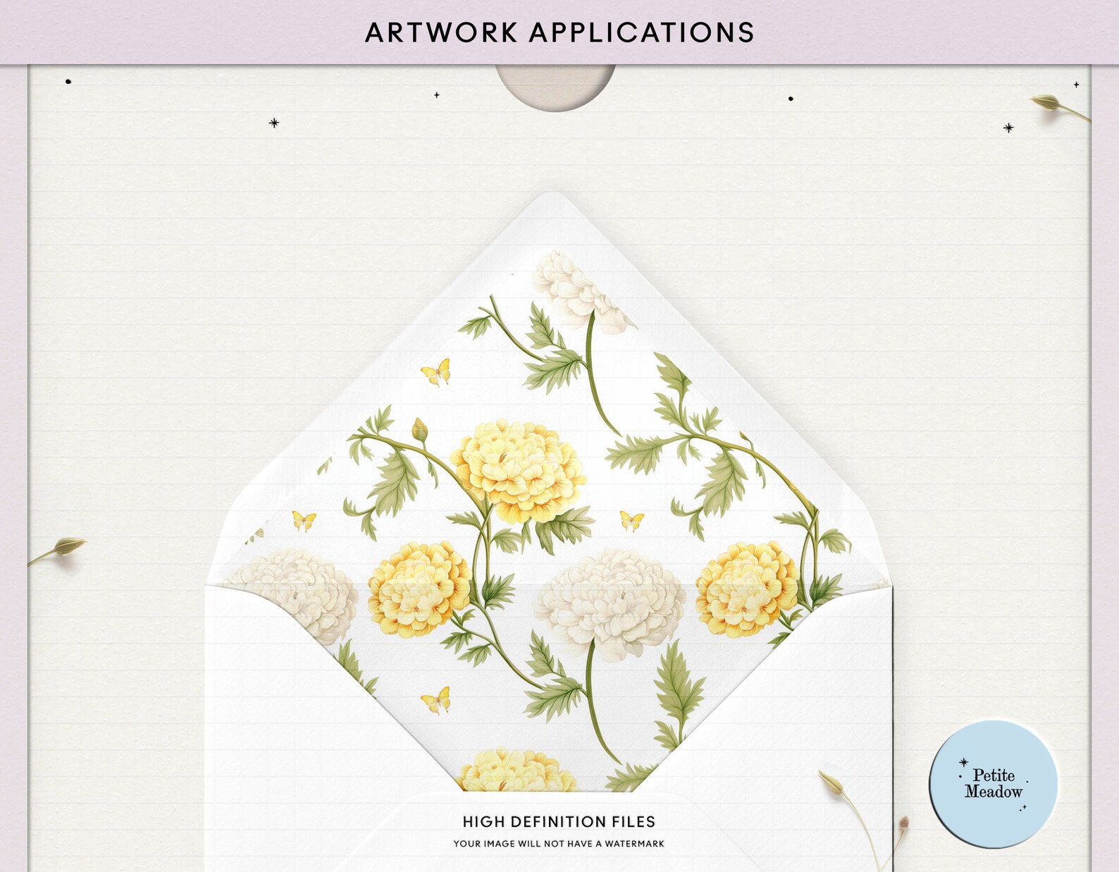 Watercolor Yellow Floral Digital Paper Seamless Shabby Chic Printable ...