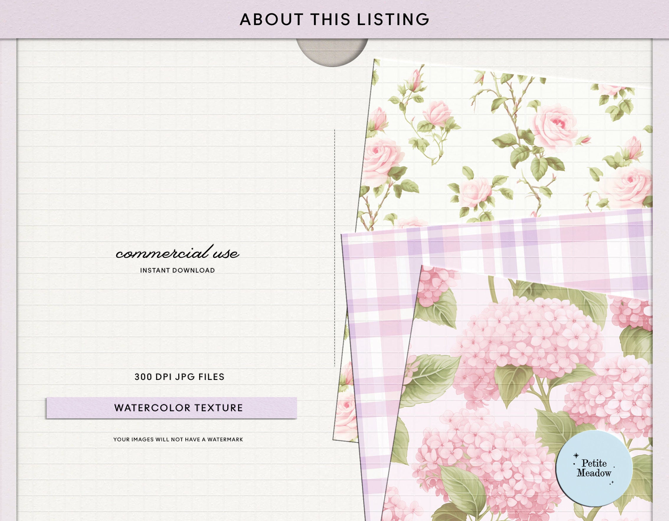 Shabby Chic Pink Floral Digital Paper Pack, Vintage Roses & Hydrangeas ...