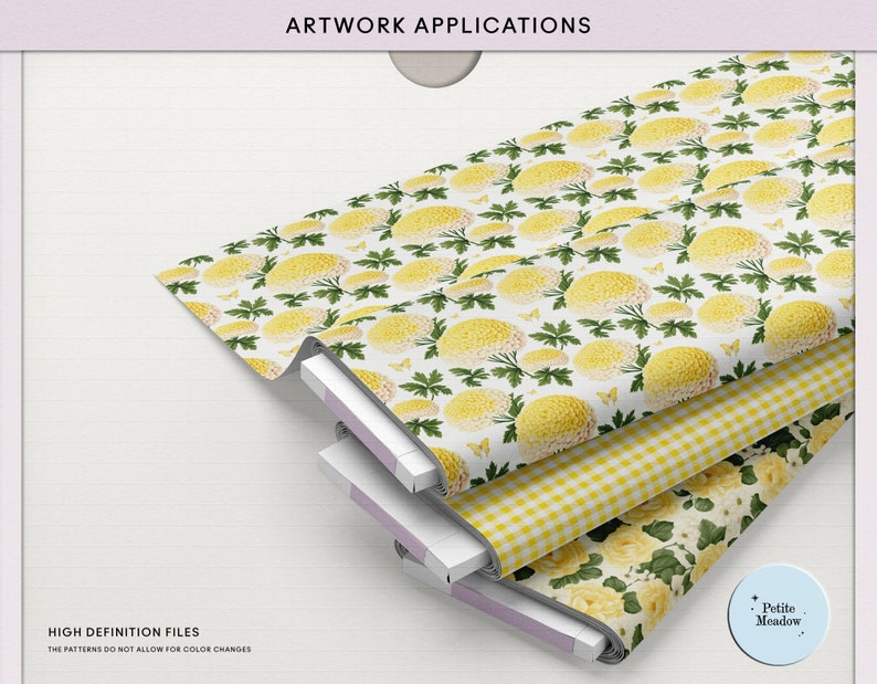 Watercolor Yellow Floral Digital Paper Seamless Shabby Chic Printable ...