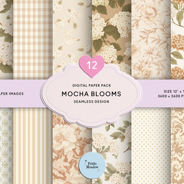 Flower Digital Paper - Etsy