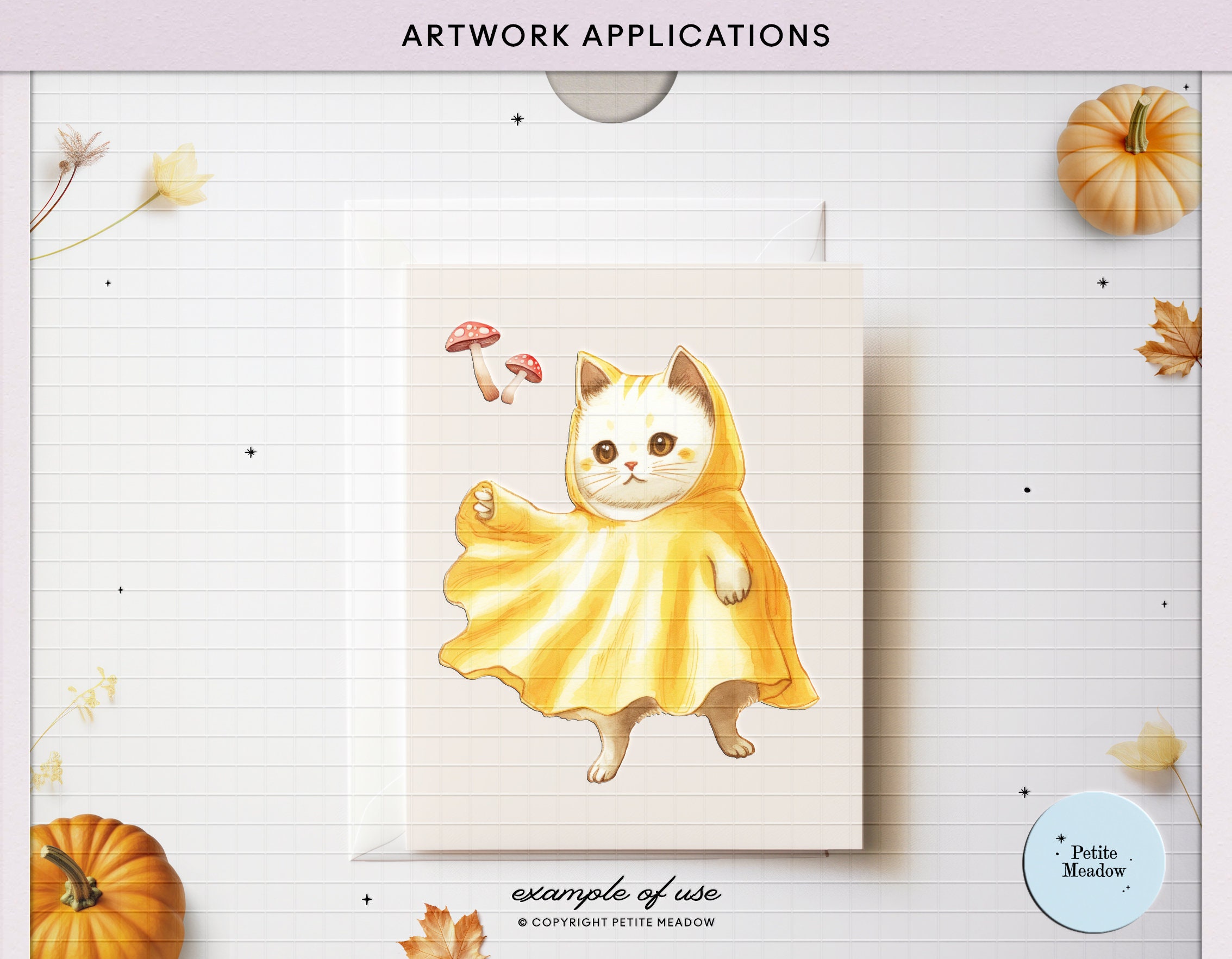Watercolor Cat PNG Set Clipart Transparent PNG Wall Art Cottagecore Cat ...