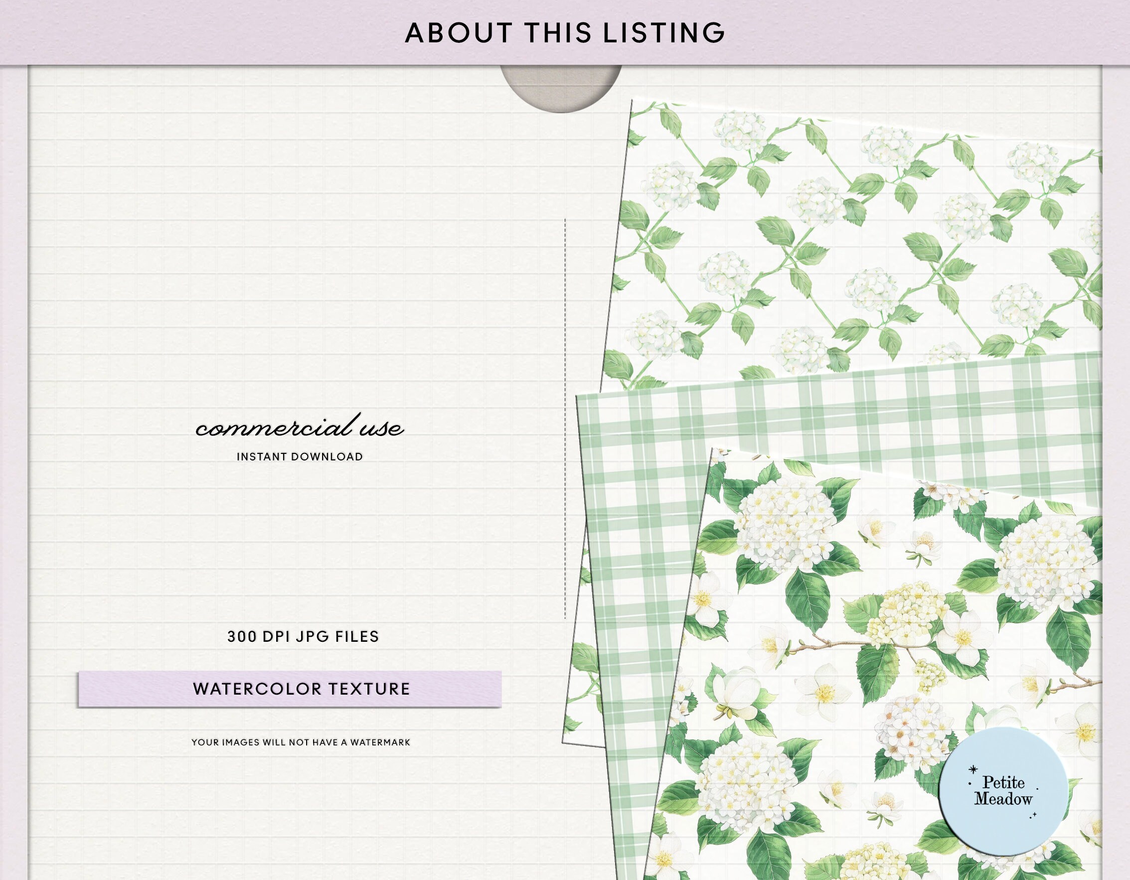 Vintage Watercolor Greenery Digital Paper Seamless Shabby Chic ...