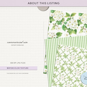 Vintage Watercolor Greenery Digital Paper Seamless Shabby Chic ...