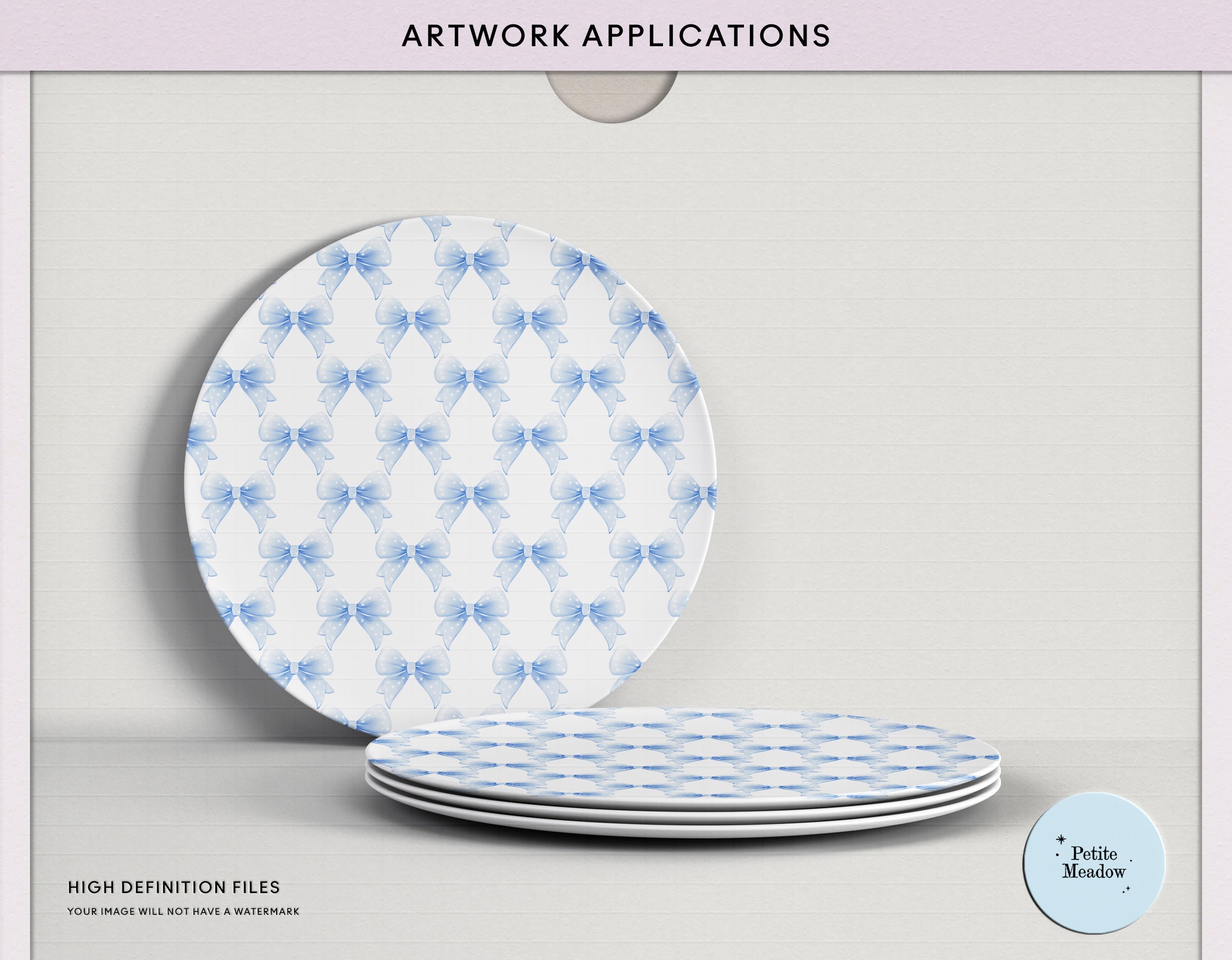 Watercolor Blue Bow Trellis Seamless Pattern Preppy Repeating Pattern ...