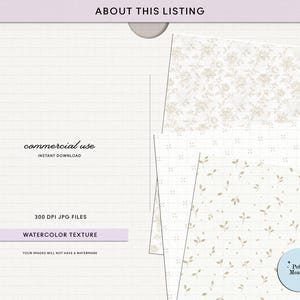 Vintage Watercolor Beige Floral Digital Paper Seamless Shabby Chic ...