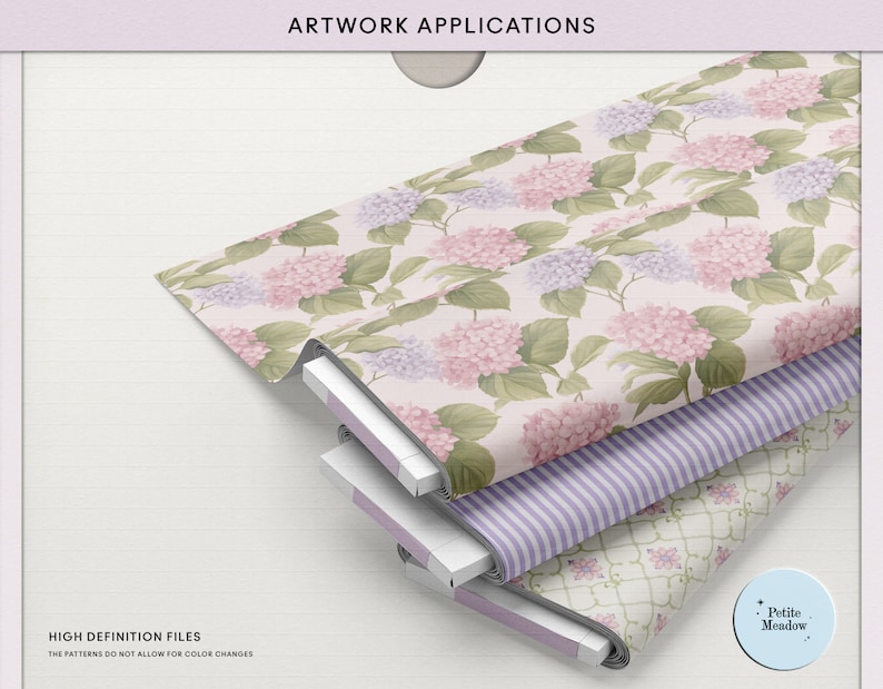 Vintage Purple Floral Digital Paper Pack, Shabby Chic Ditsy Flower ...