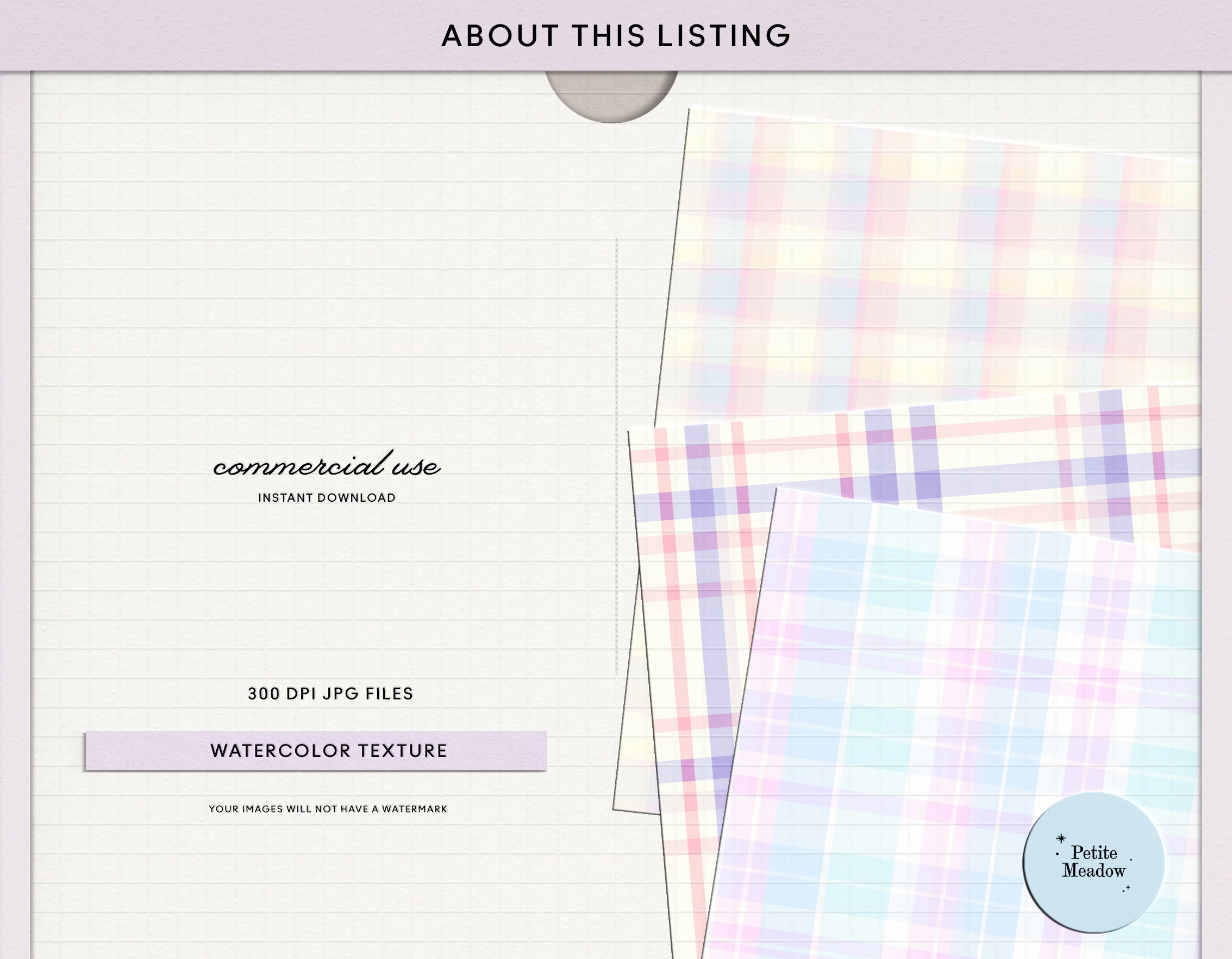 Pastel Rainbow Plaid Digital Paper Seamless Shabby Chic Printable Paper ...