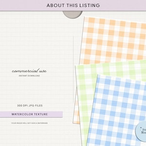 Pastel Gingham Digital Paper Seamless Shabby Chic Printable Paper Pack ...