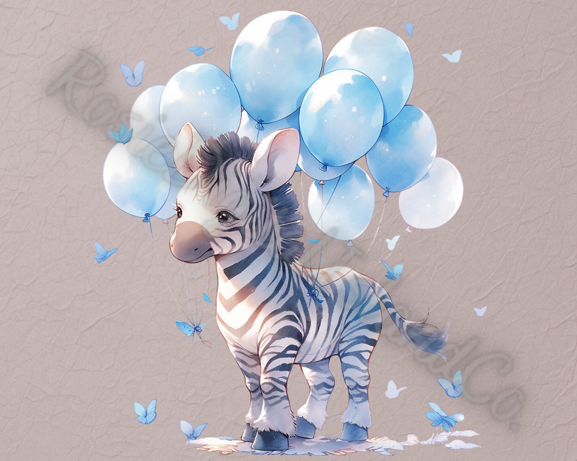 Watercolor Baby Zebra Clipart Bundle for Commercial Use Watercolor ...