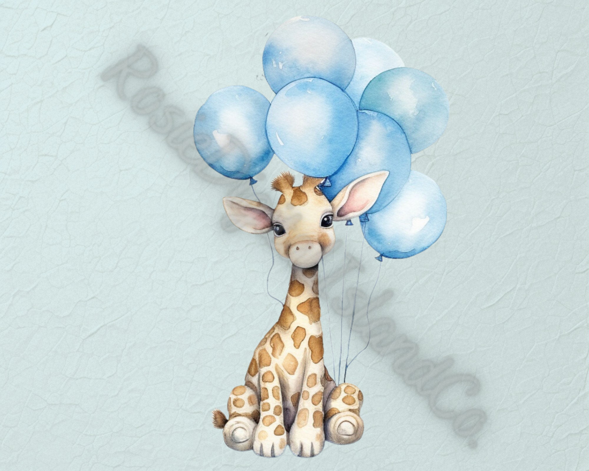 Watercolor Baby Giraffe Clipart Bundle for Commercial Use Watercolor ...
