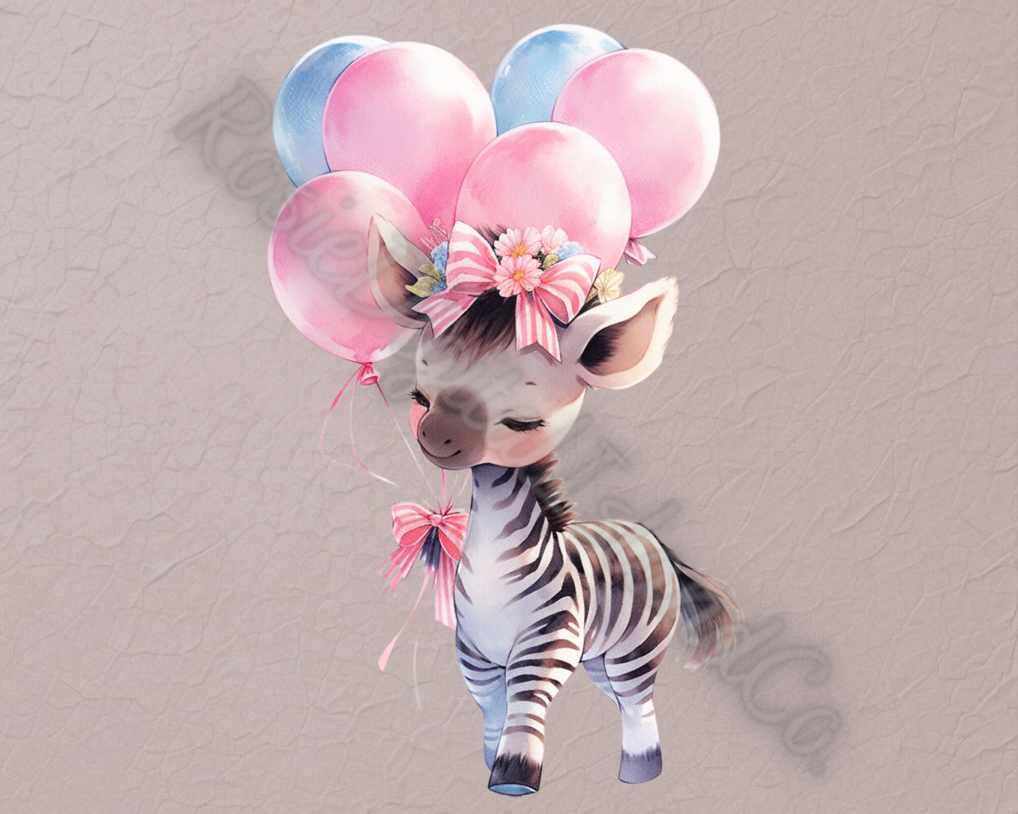 Watercolor Baby Zebra Clipart Bundle for Commercial Use Watercolor ...
