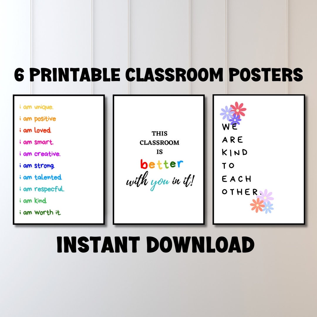 Posters Classroom Motivational Fun Colorful Poster for Kids - Etsy