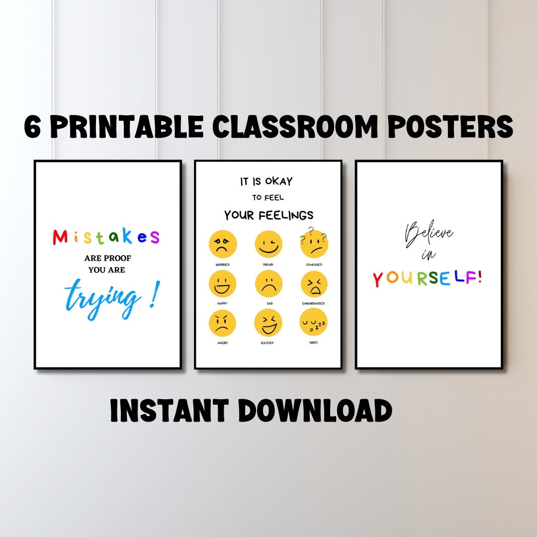 Posters Classroom Motivational Fun Colorful Poster for Kids - Etsy