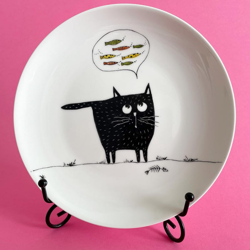 Cat Decorative Plate - Etsy