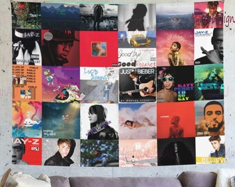 Custom Album Cover Collage Tapestry Album Collage Flag Music Flag ...