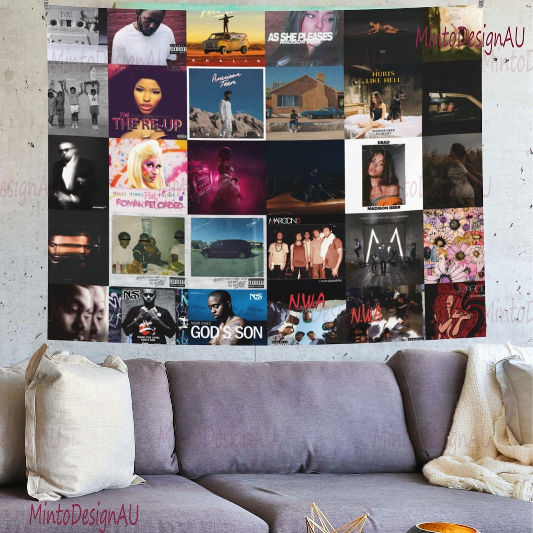 Custom Album Cover Collage Tapestry Album Collage Flag Music Flag ...