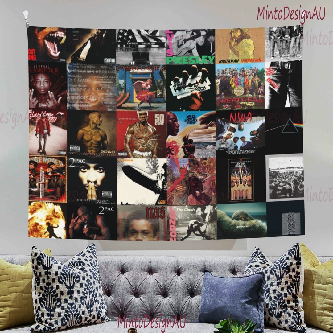 Custom Album Cover Collage Tapestry Album Collage Flag Music Flag ...
