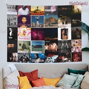 Custom Album Cover Collage Tapestry Album Collage Flag Music Flag ...