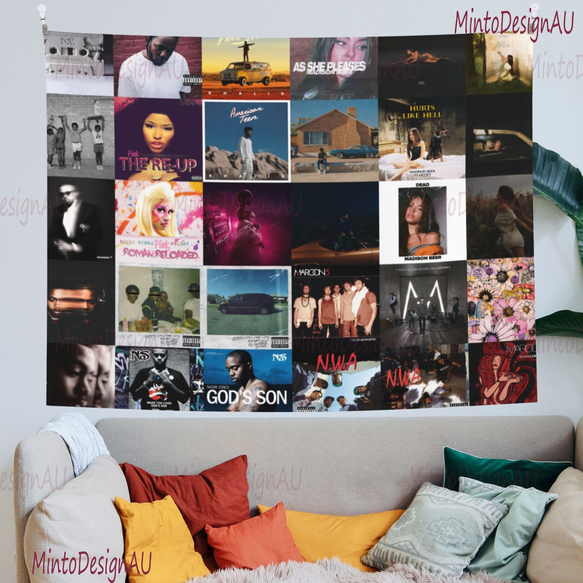 Custom Album Cover Collage Tapestry Album Collage Flag Music Flag ...