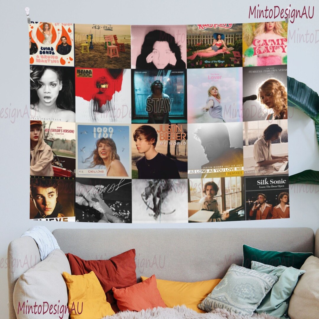 Custom Album Cover Collage Tapestry Album Collage Flag Music Flag ...