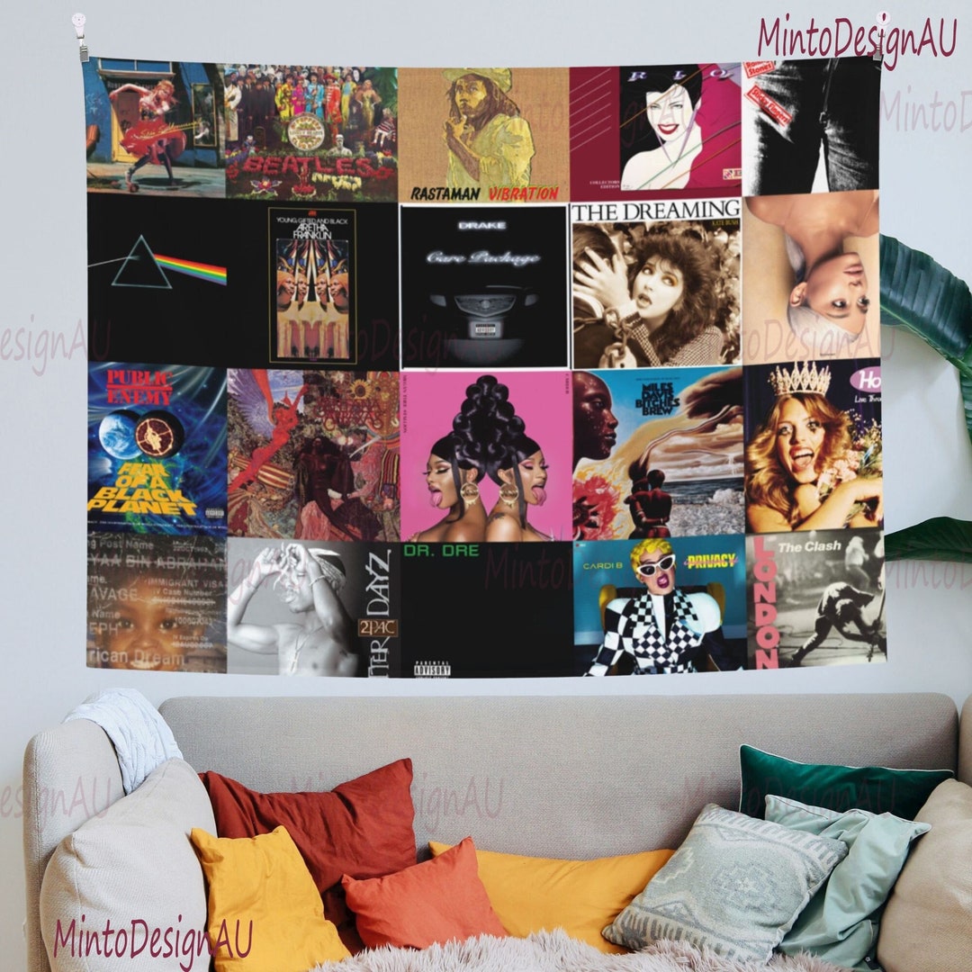 Custom Album Cover Collage Tapestry Album Collage Flag Music Flag ...