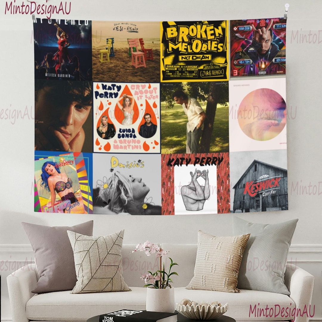 Custom Album Cover Collage Tapestry Album Collage Flag Music Flag ...