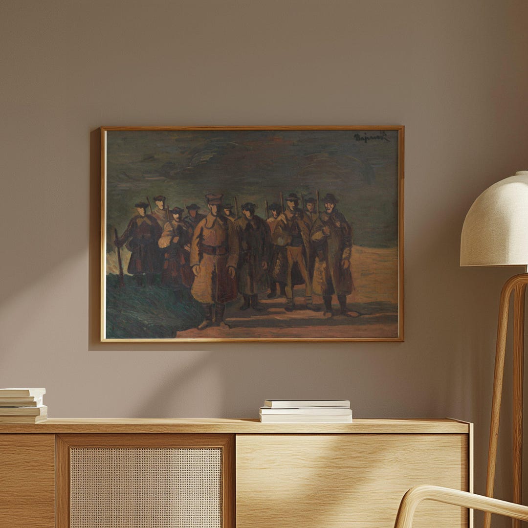 Vintage Soldier Art Print, Historic Military Poster, Antique Painting ...