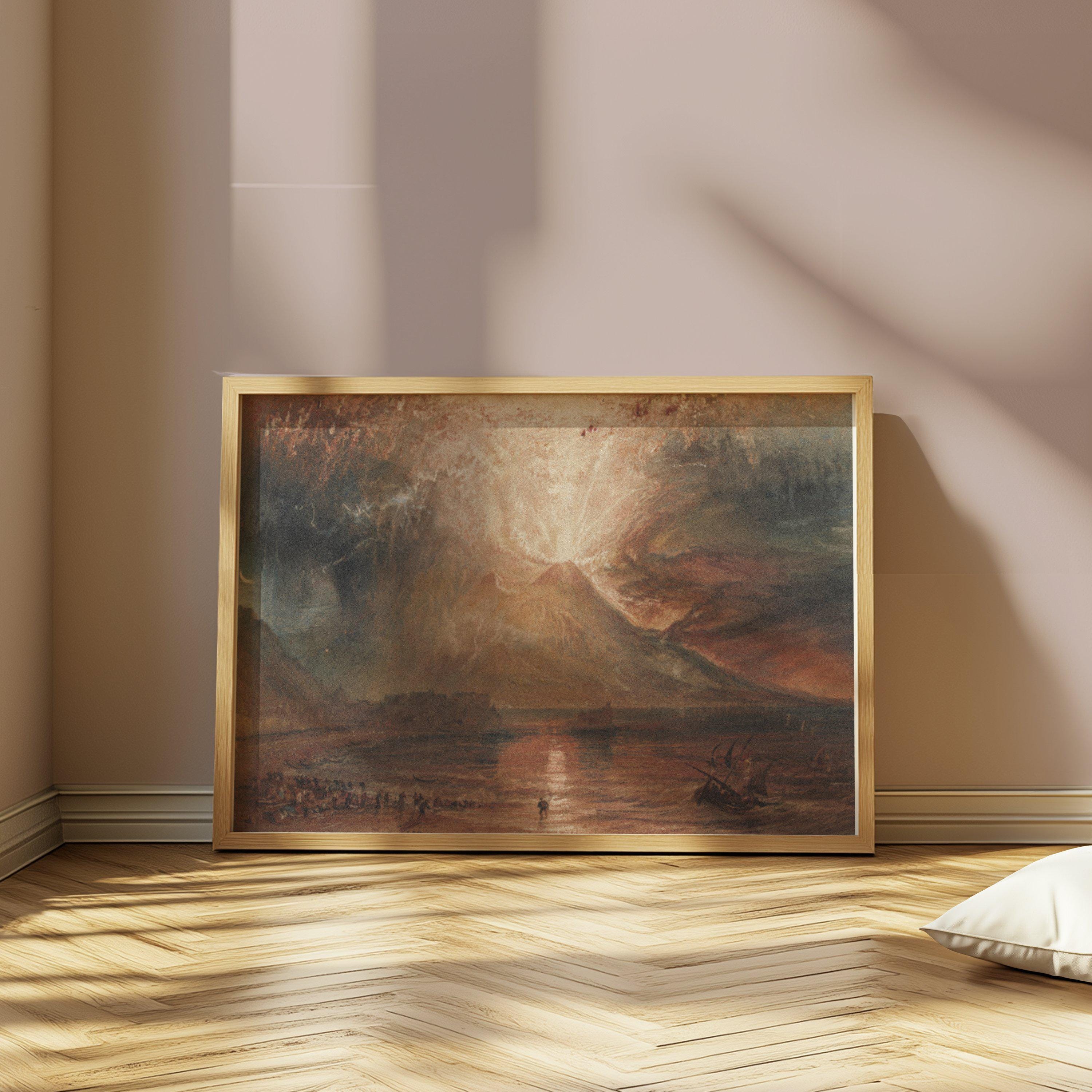 Vintage Volcano Eruption Poster Print, Dramatic Nature Art, Historical ...