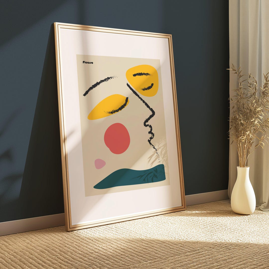 Picasso Art Print Abstract Face Poster Modern Wall Art Colorful Home ...