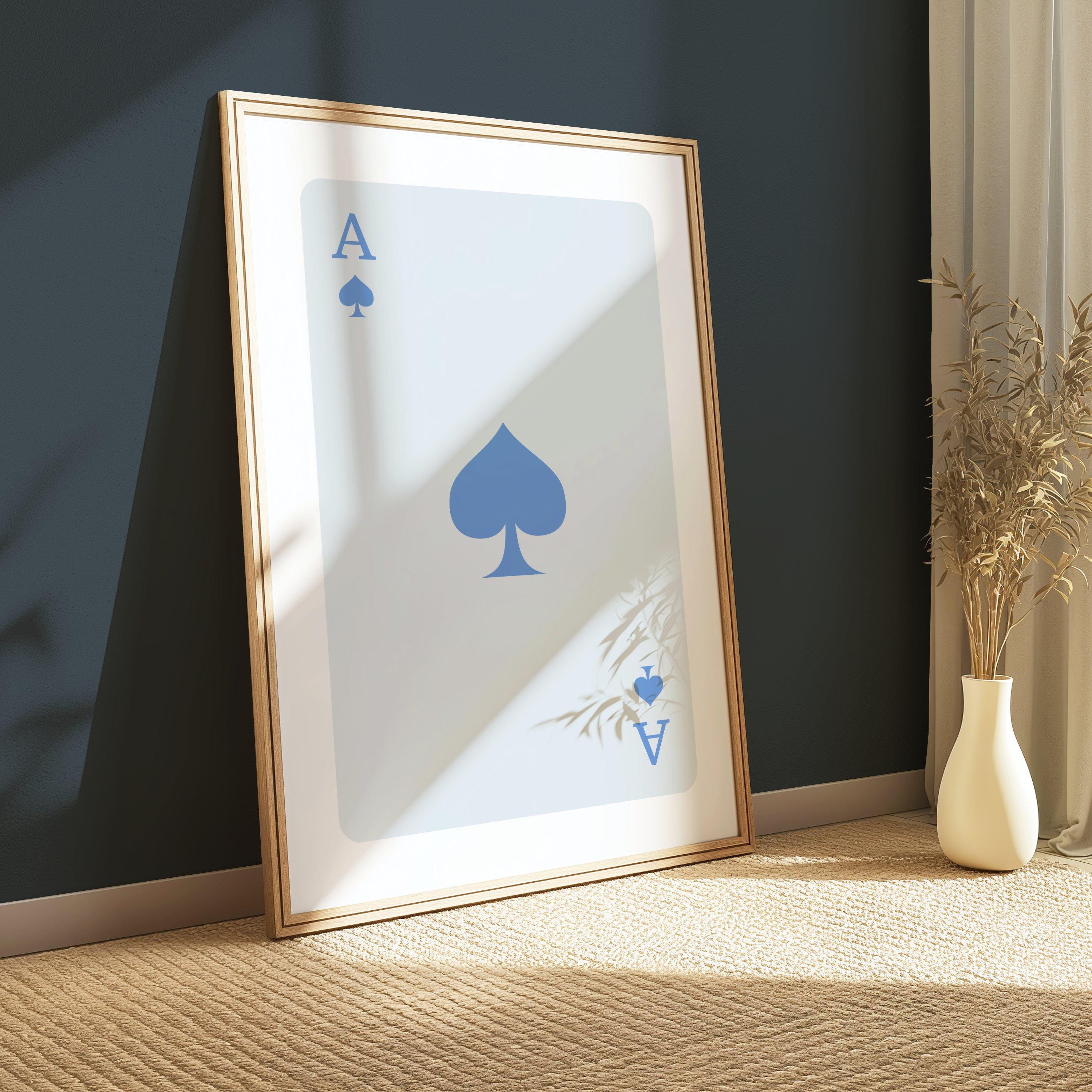 Ace of Spades Card Poster, Minimalist Playing Card Art Print, Modern ...